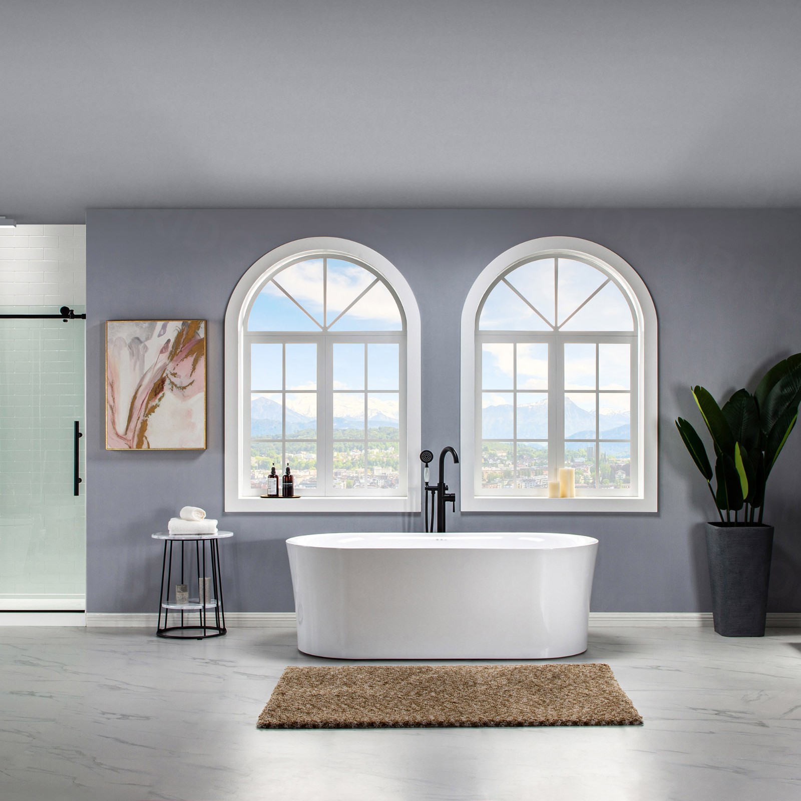 ᐅ【WOODBRIDGE 67" Contemporary Freestanding Acrylic Air Bubble Soaking ...