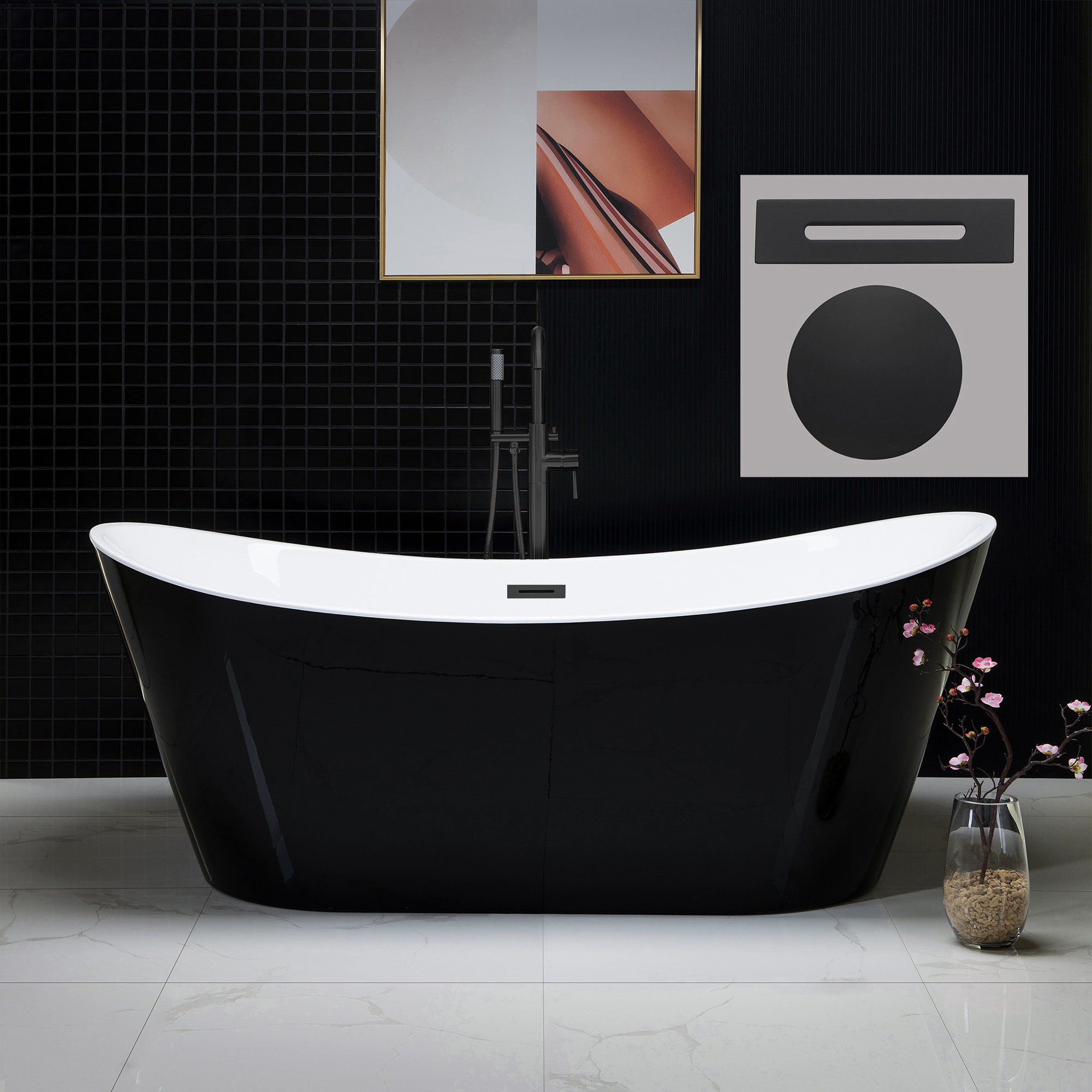 ᐅ【WOODBRIDGE B-1817 71" Acrylic Freestanding Bathtub Contemporary ...