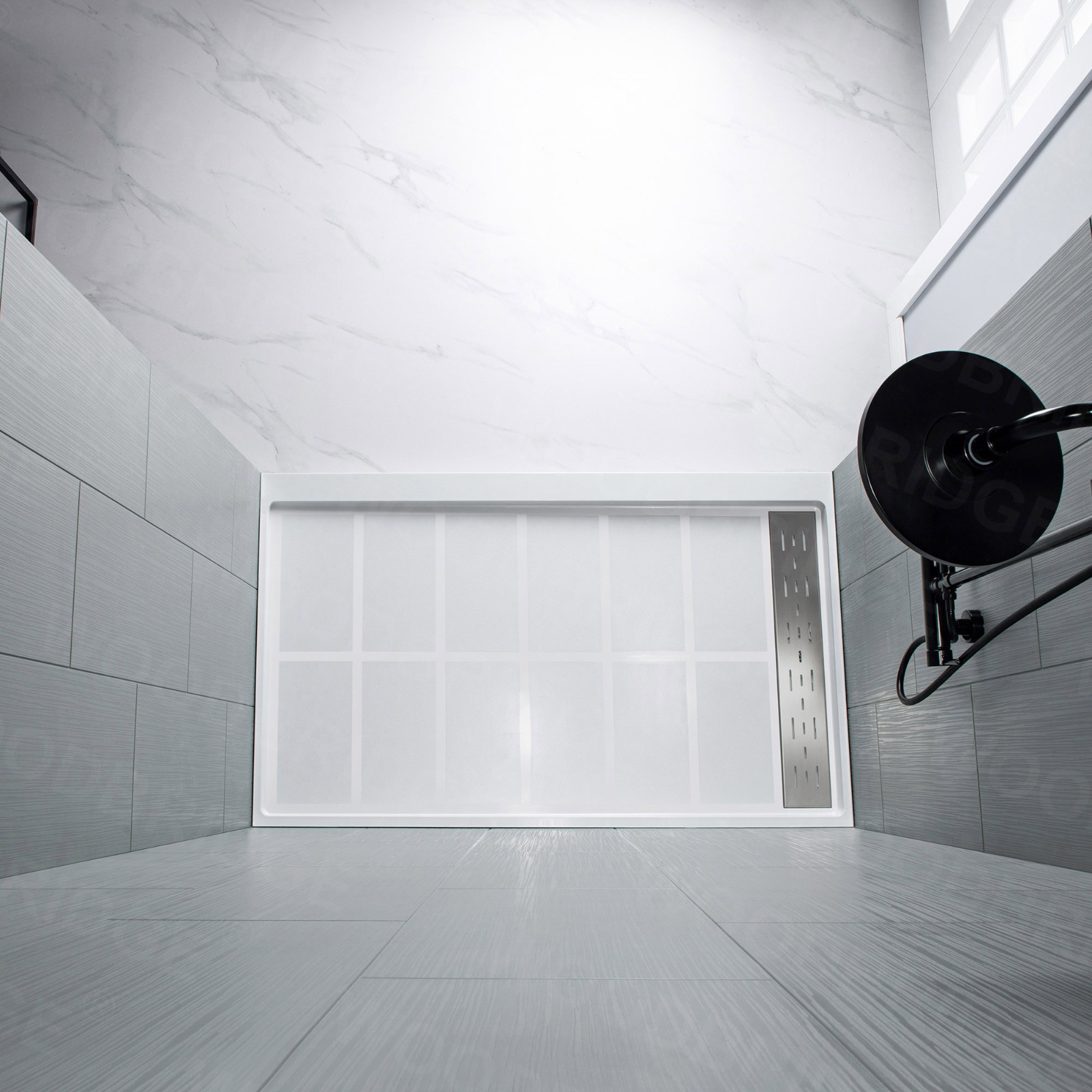 ᐅ【WOODBRIDGE Solid Surface 3-Panel Shower Wall Kit, 36-in L x 60-in W x ...