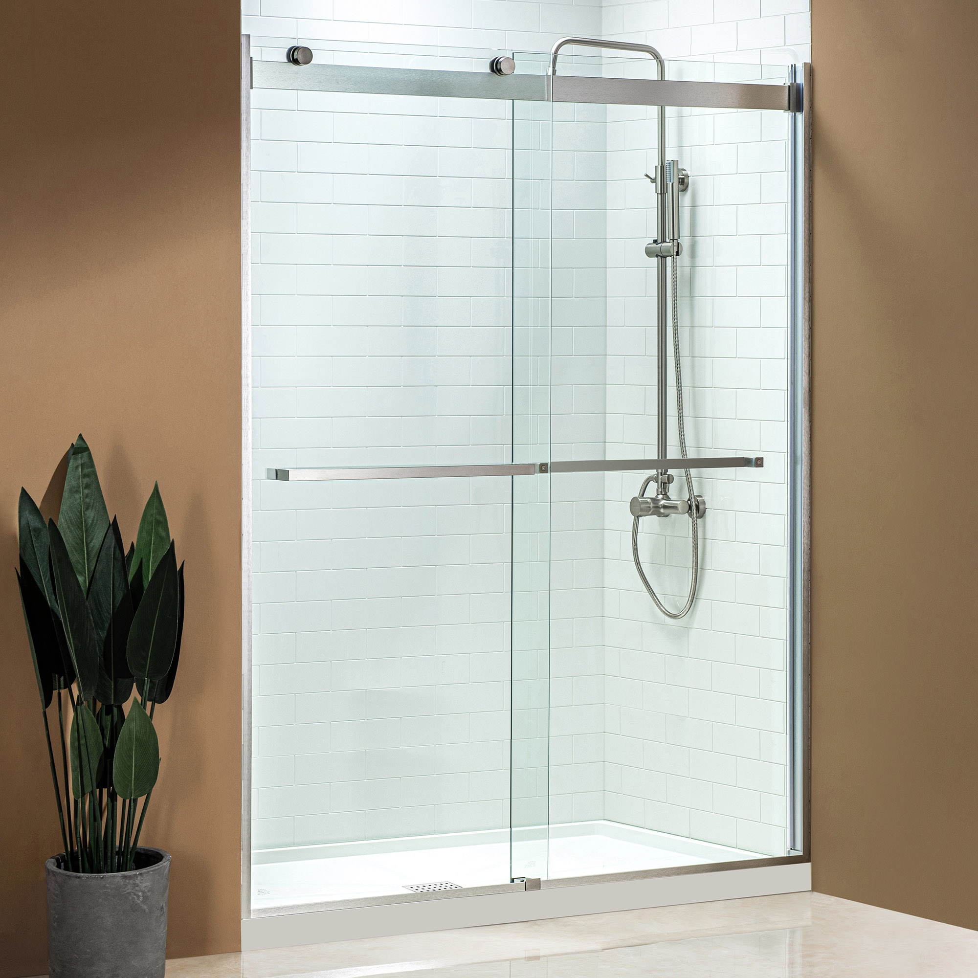 ᐅ【WOODBRIDGE Frameless Bathtub Shower Doors 46-48" Width x76"Height with 5/16"(8mm) Clear ...