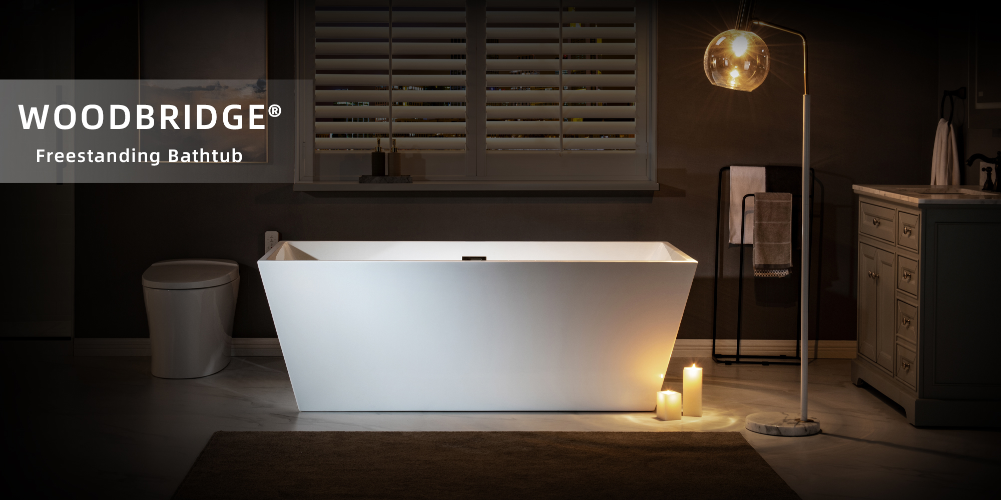 ᐅ【WOODBRIDGE 67" Acrylic Freestanding Bathtub Contemporary Soaking Tub ...