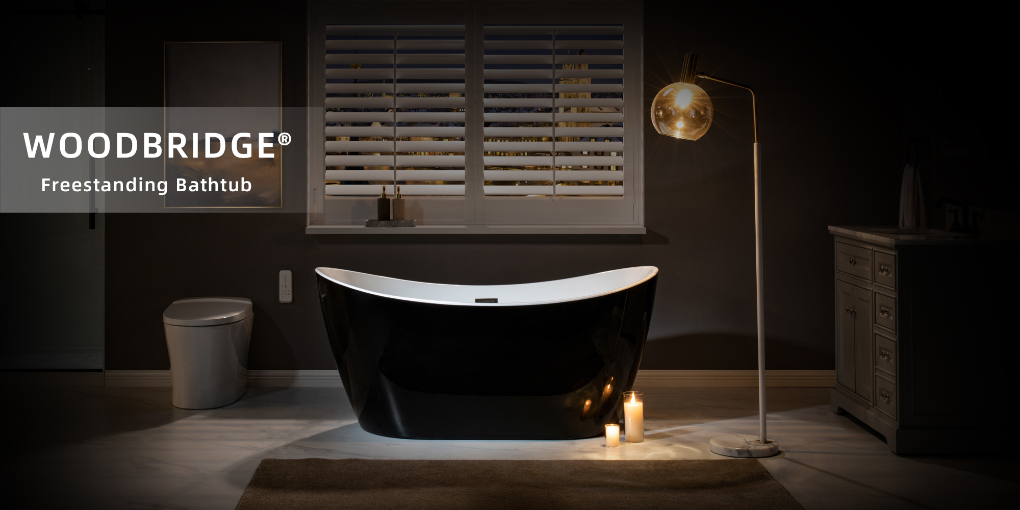 ᐅ【WOODBRIDGE B1816-MB 59" Acrylic Freestanding Bathtub Contemporary ...