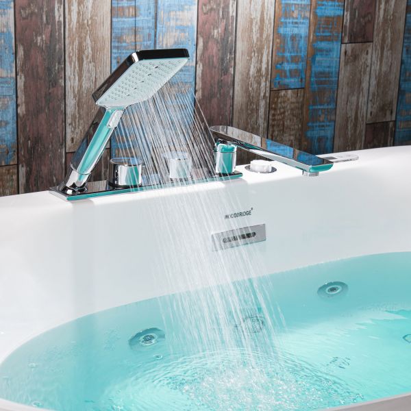 ᐅ【WOODBRIDGE 59" x 31-1/2" Whirlpool Water Jetted and Air Bubble Freestanding Heated Soaking ...