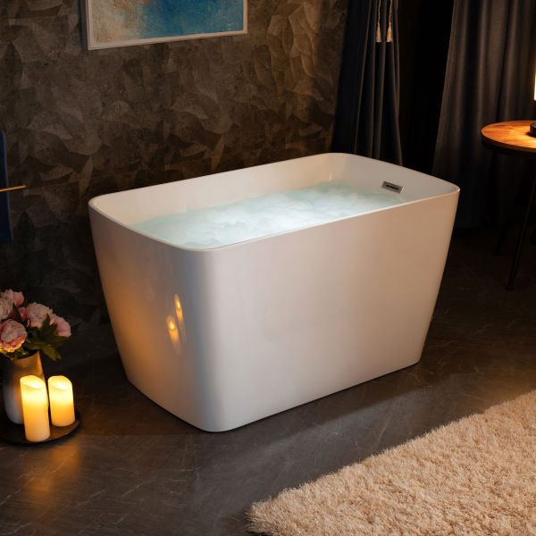 ᐅ【WOODBRIDGE 48" Acrylic Freestanding Square Contemporary Soaking Tub ...